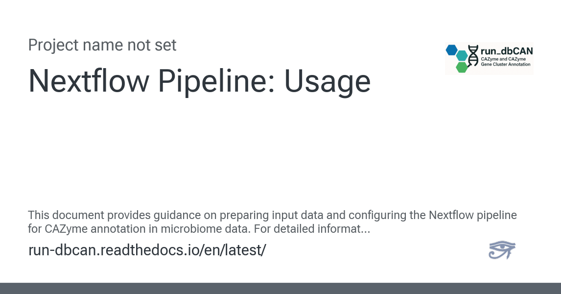 Nextflow Pipeline: Usage — dbcan